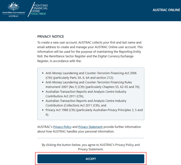 QRG: AUSTRAC Online new user sign-up | AUSTRAC